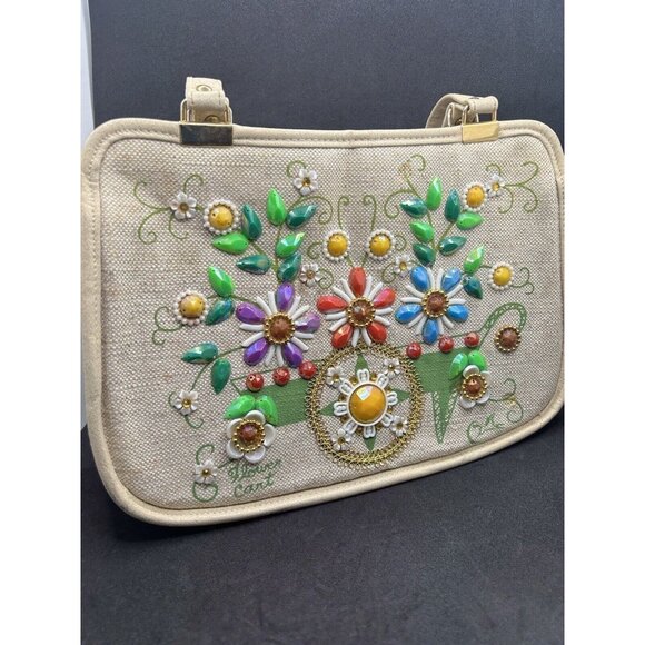 Enid Collins | Bags | Vintage Enid Collins Flower Cart Beaded Jeweled ...
